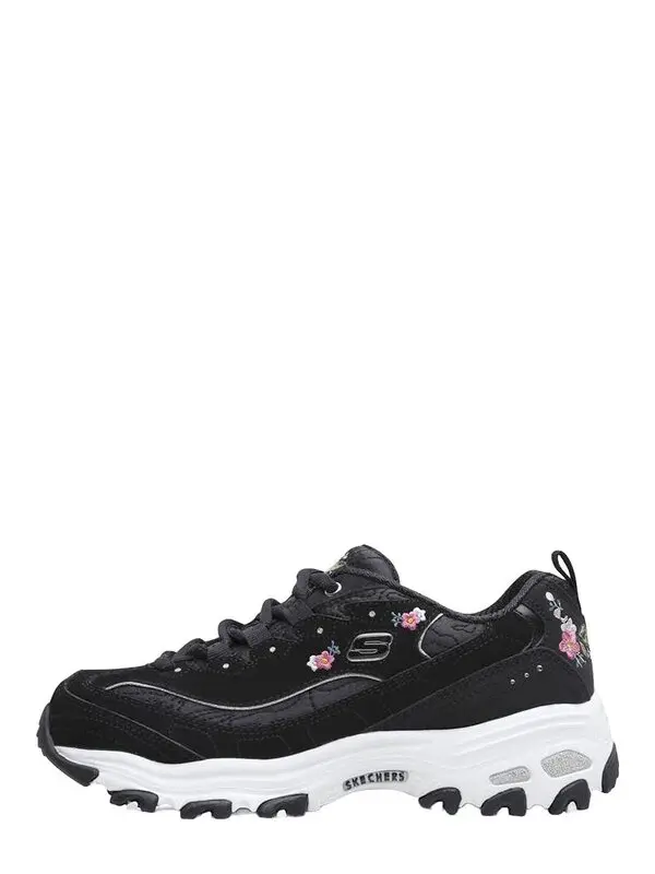 Sketchers D'lites 1.0 Embroidered Sneakers - Black