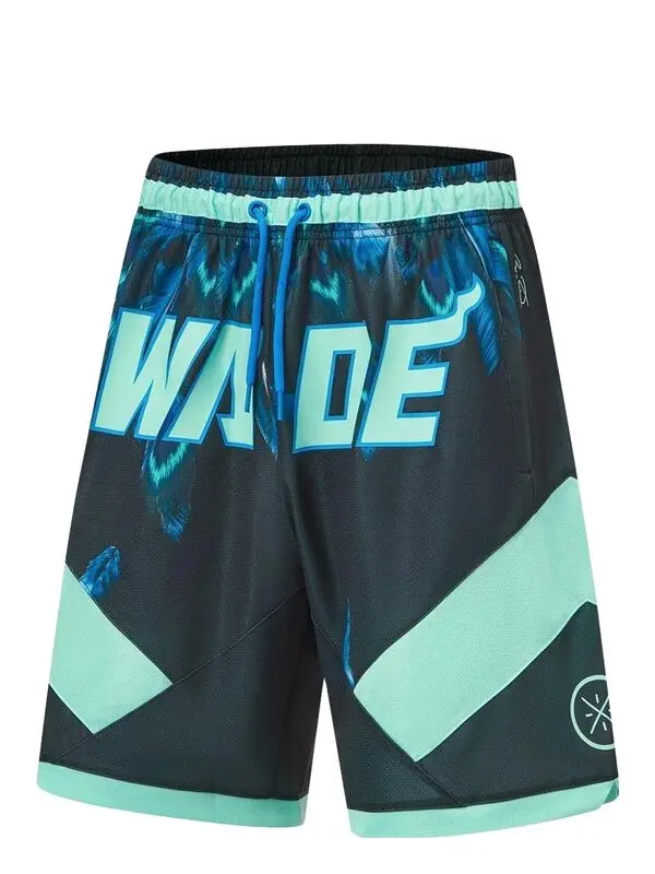 LI-NING Wade Loose Fit Basketball Shorts - Blue/mint Green