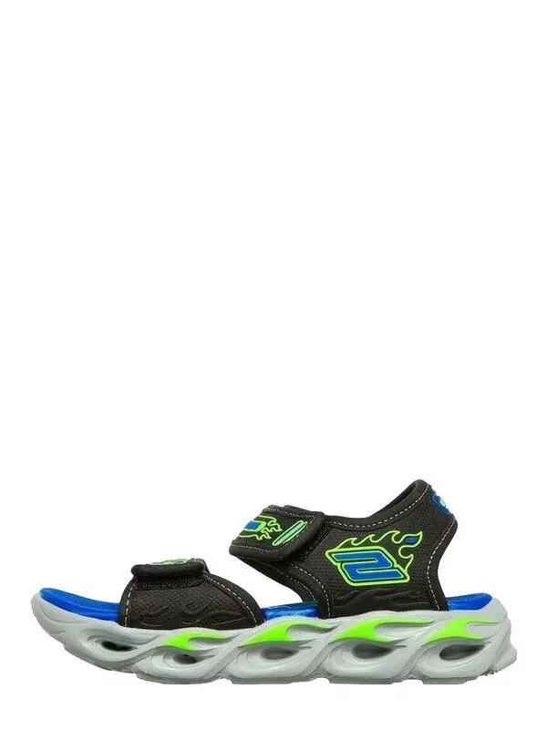 Sketchers Thermo Splash Slip On Sport Light-up Sandals - Black/green/blue