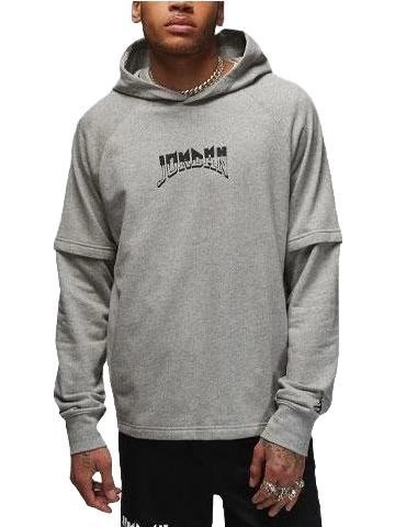 JORDAN Air Dri-fit Sport Graphic Fleece Pullover Hoodie - Grey/multi-color