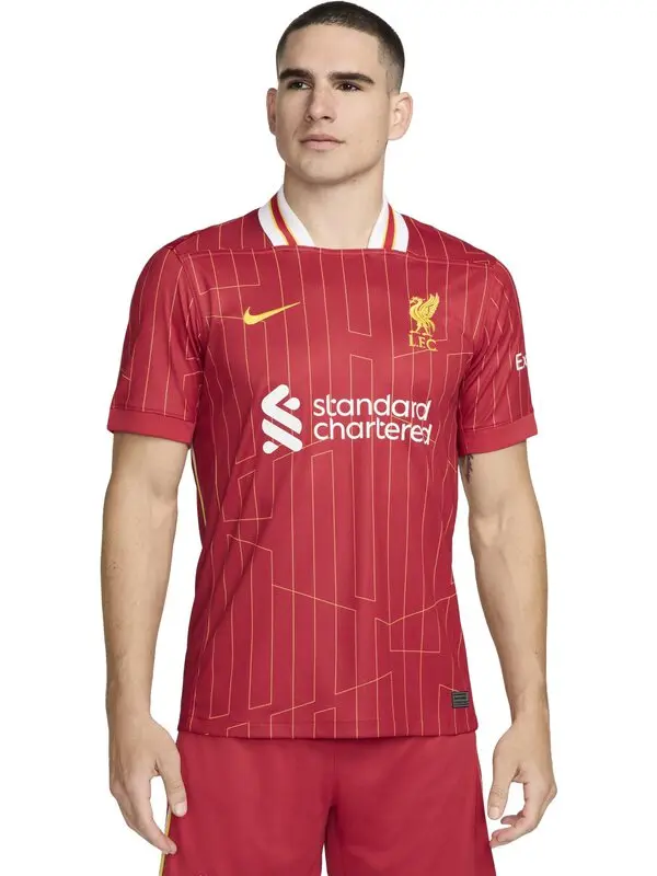 Nike Dri-fit Ss24 Soccer Jersey With Geometric Pattern - Red