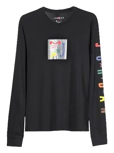 JORDAN 23 Color Label Pattern Long Sleeves T-shirt - Black