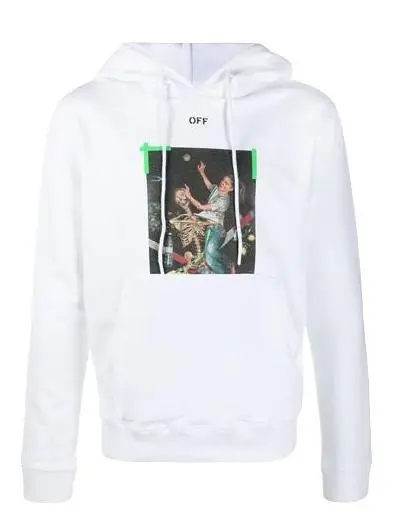 Off-White Arrows Printed Hooded Pullover - White