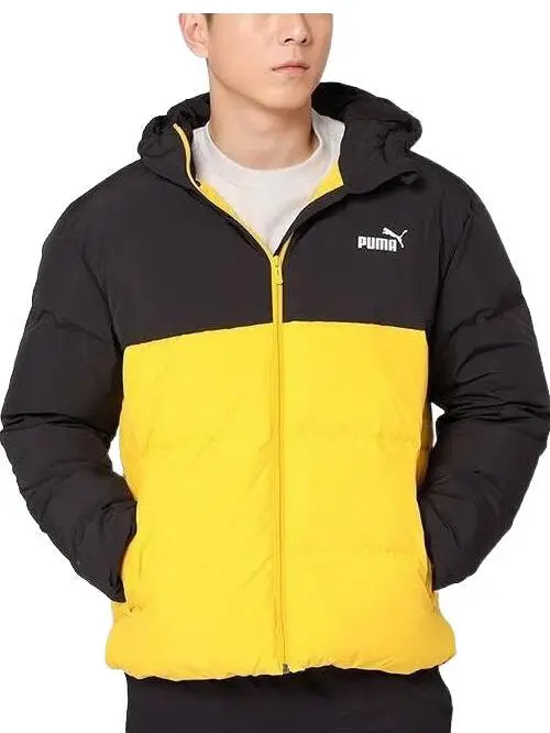 PUMA Logo Puffer Down Jacket - Yellow/black