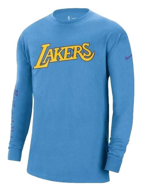 Nike X Nba Lakers 2021/22 City Edition Courtside Heavyweight Long Sleeve T-shirt - Blue