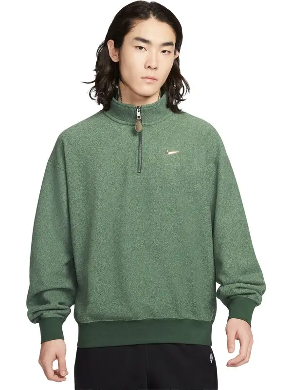 Nike Solo Swoosh Fleece 1/4-zip Top - Fir