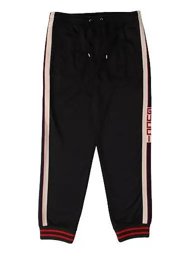 Gucci Classic High-tech Knit Colorblock Casual Bundle Feet Sports Long Pants Black - Multi-color