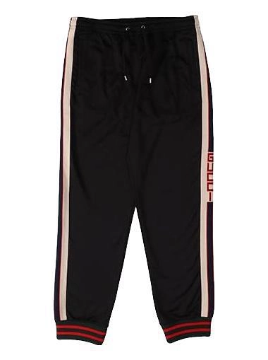 Gucci Classic High-tech Knit Colorblock Casual Bundle Feet Sports Long Pants Black - Multi-color