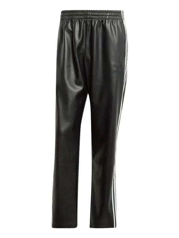 Adidas Faux Leather Adicolor 3-stripes Firebird Track Suit Pants Asia Sizing - Black