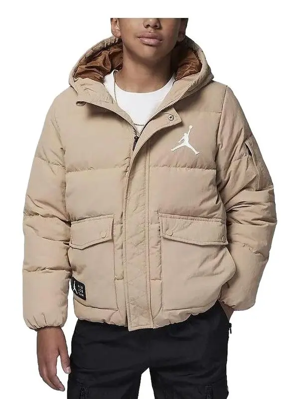 JORDAN Essentials Statement Down Jacket - Beige/white/black