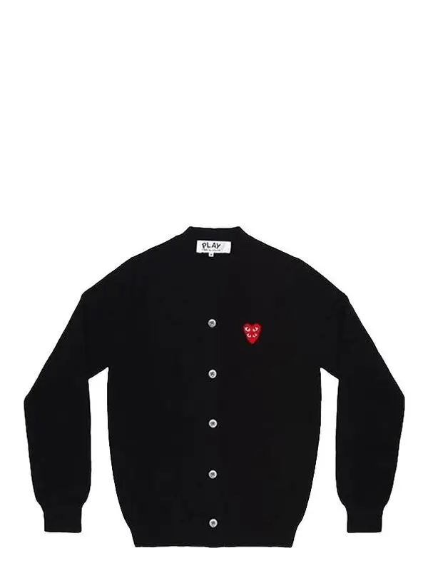 Play Comme Des Garcon Emblem Cardigan - Black