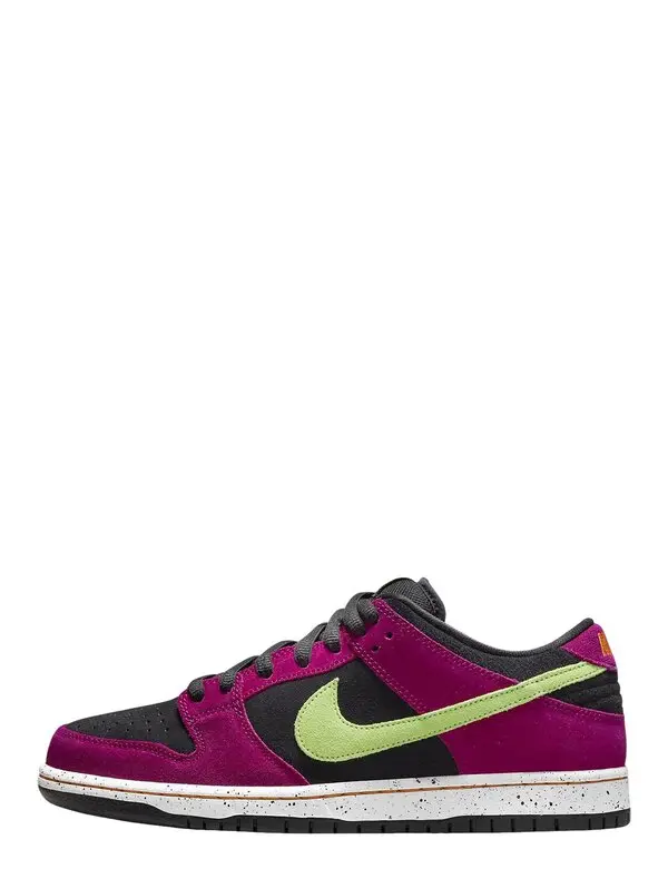 Nike Dunk Low Pro "red Plum" Sneakers - Red Plum/black/citron