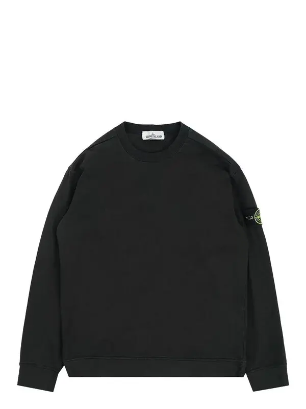 Stone Island Logo Patch Long Sleeve T-shirt - Black