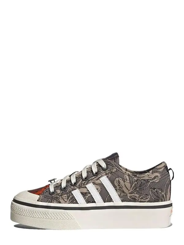 Adidas Nizza Platform 'victorian Floral Print' Sneakers - Graywhiteorange