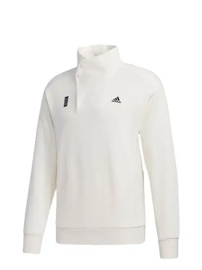 Adidas Wuji High Collar Side Button Sports Sweatshirt - Pink/white