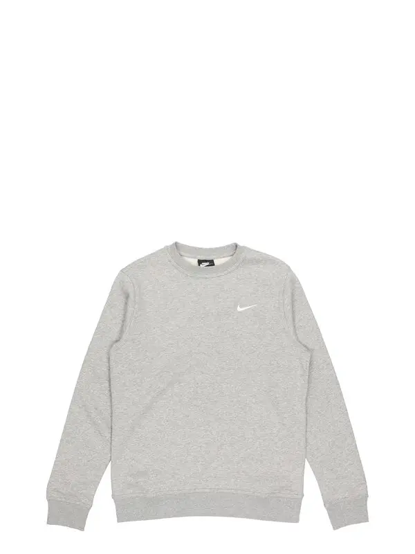 Nike Fleece Lined Embroidered Small Logo Classic Sports Sweatshirt - Grey