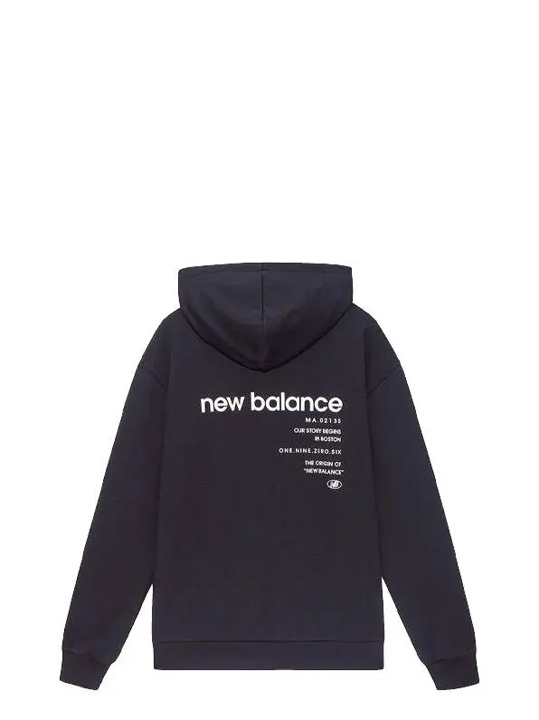 NEW BALANCE Logo Printed Hoodie - Black