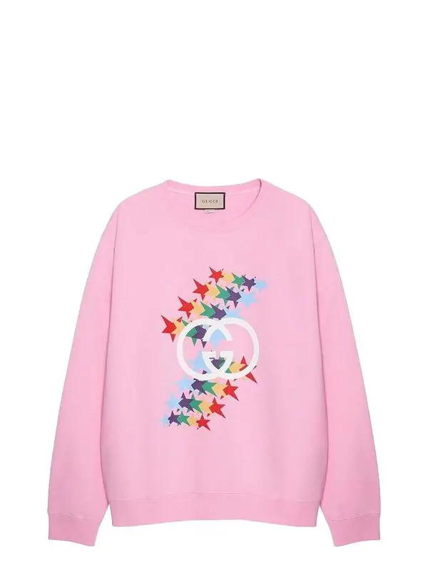 Gucci Rainbow Stars Crewneck Sweatshirt - Pink/multicolor