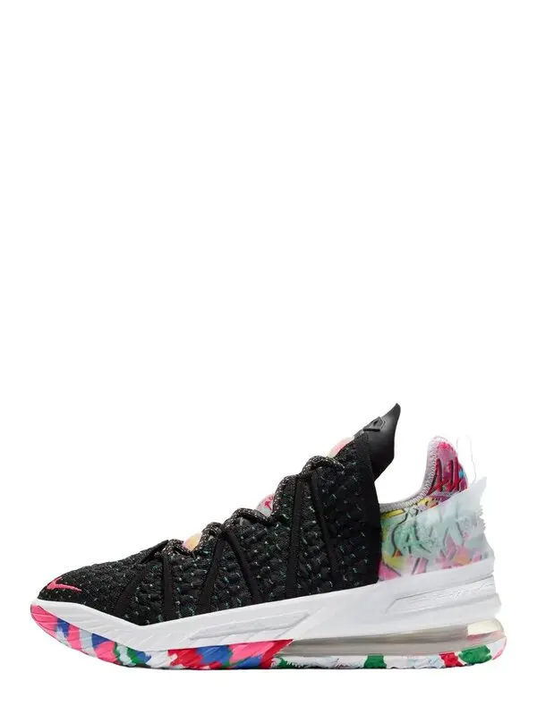 Nike Lebron 18 "james Gang" High Top Sneakers - Black/white/pink