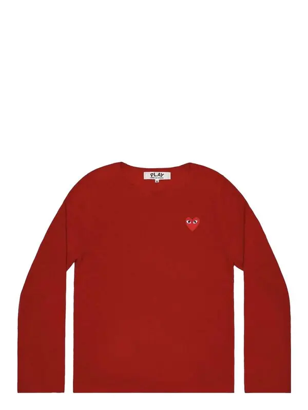 Play Comme Des Garcon Emblem Crewneck Sweater - Red