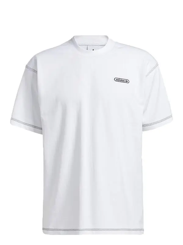 Adidas Originals Ww Ss Tee Embroidered Logo Round Neck Sports Short Sleeve White - Default Color