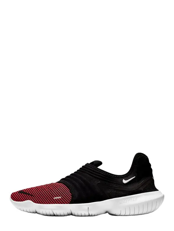Nike Free Rn Flyknit 3.0 Low Top Sneakers - Black/red