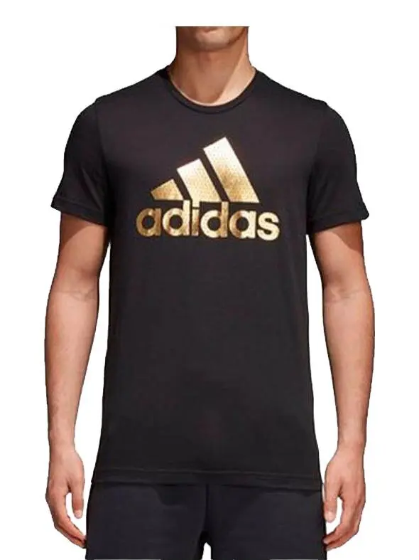 Adidas Logo Printing Sports Short Sleeve - Black