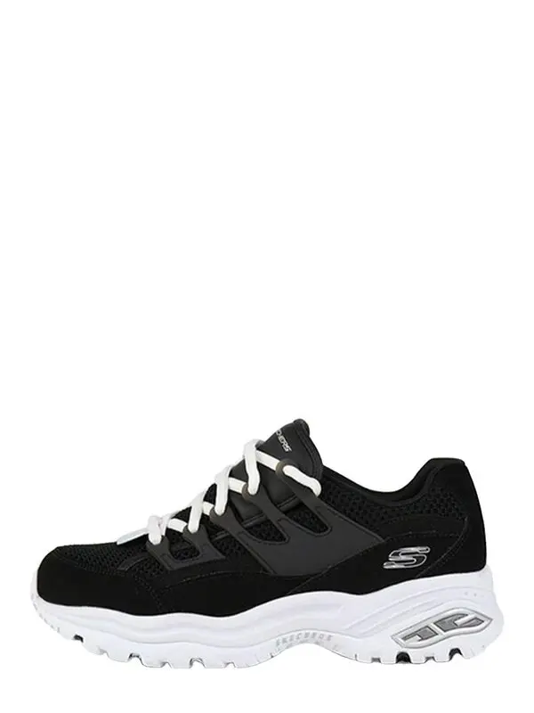 Sketchers D'lites Low Top Lace-up Sneakers - Black