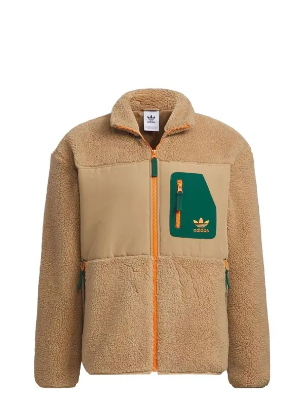 Adidas Originals Sherpa Zip-up Jacket - Brown
