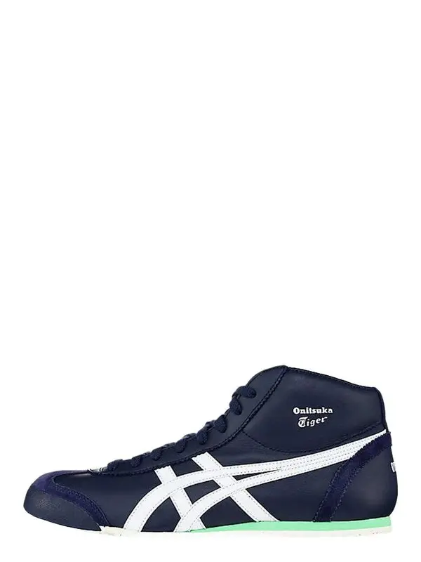Onitsuka Tiger Mexico Mid Runner Sneakers - Dark Blue White Green