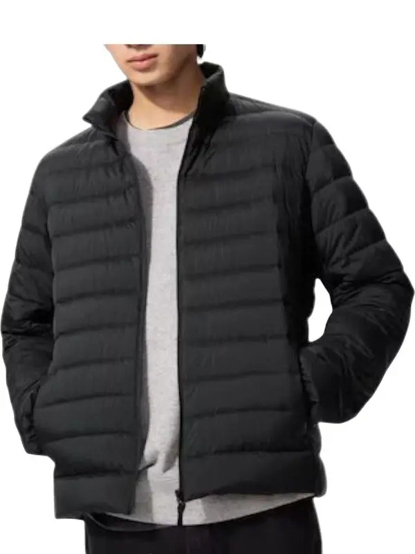 Uniqlo Ultra Light Down Jacket With Stand Collar And Zip-up Closure - Black