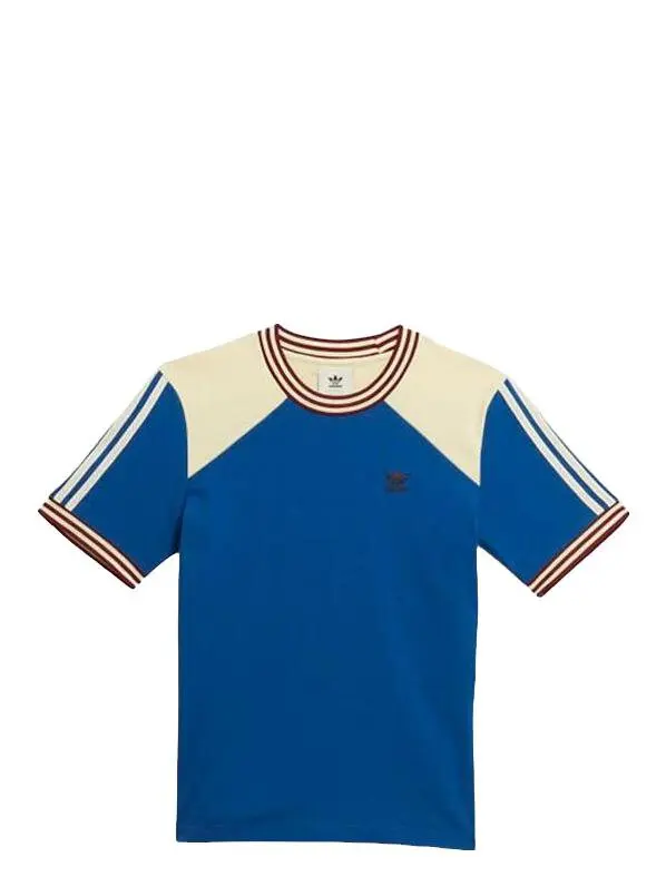 Adidas Originals College Splicing Contrasting Colors Short Sleeve Navy Blue T-shirt - Default Color