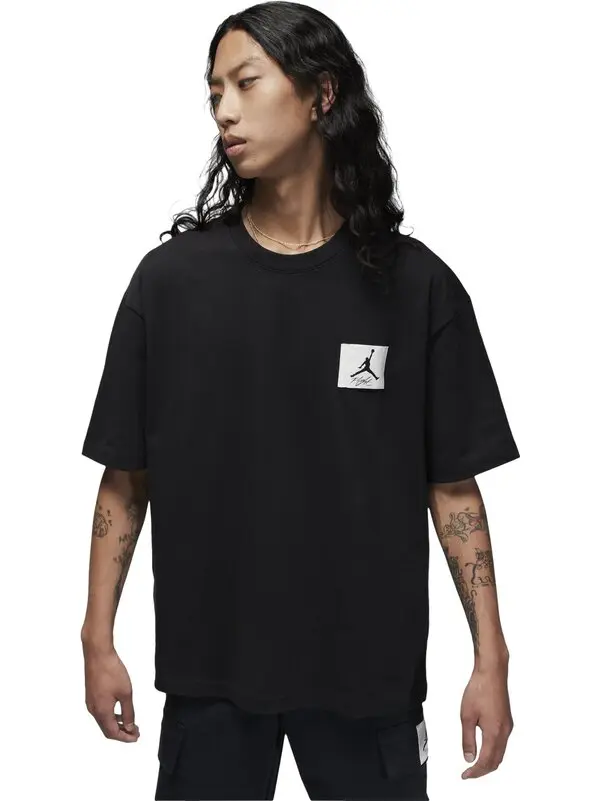 JORDAN Solid Color Patch Round Neck Short Sleeve Asia Sizing 'black - Default Color