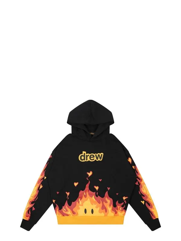 Drew House Fire Hoodie - Black/multi-color