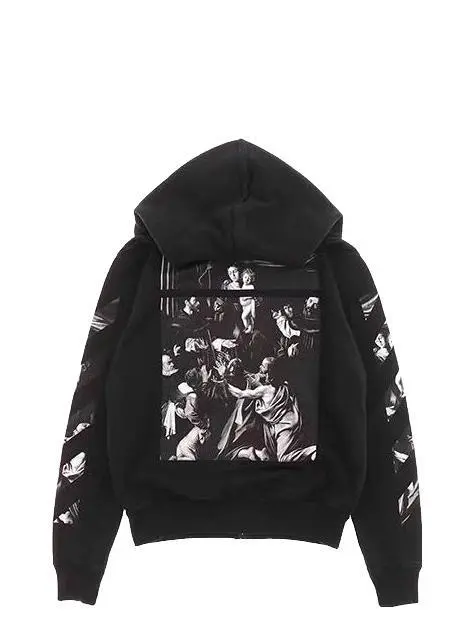 Off-White Caravaggio Square Slim Zip Hoodie - Black