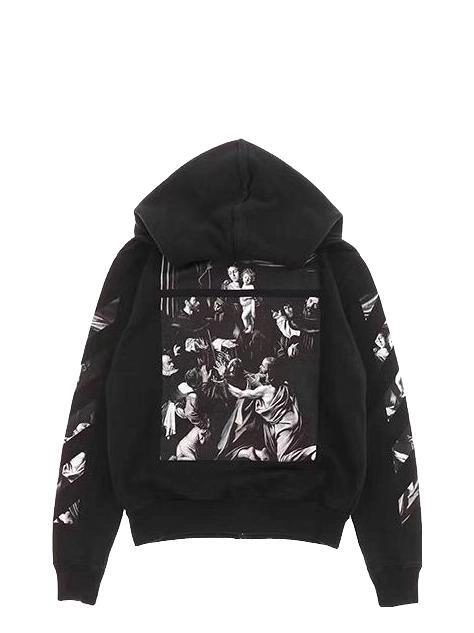 Off-White Caravaggio Square Slim Zip Hoodie - Black