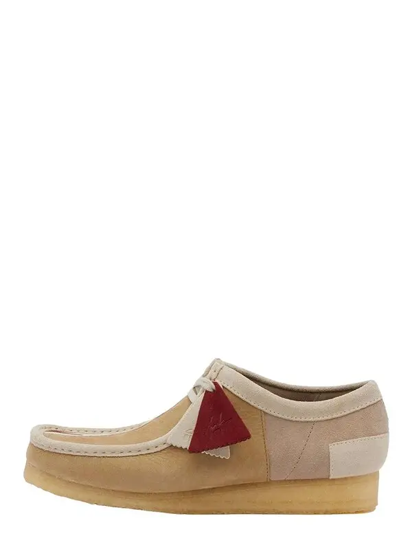 Clarks Wallabee "red Combi" Moccasin Shoes - Red/pink