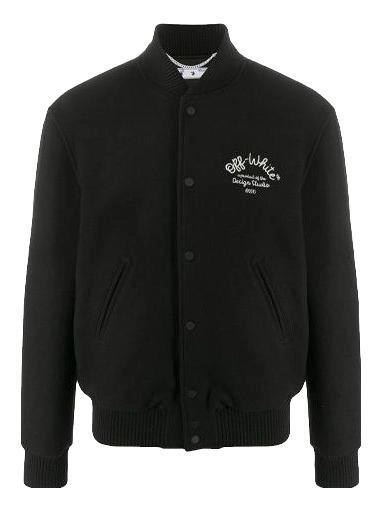 Off-White Fw20 Arrows Printing Baseball Jacket - Black