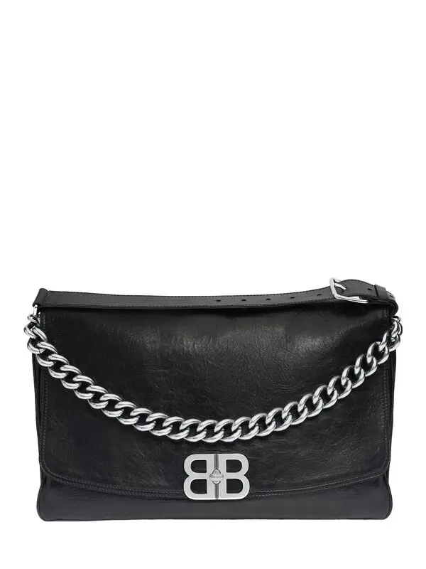Balenciaga Bb Soft Large Flap Bag - Black