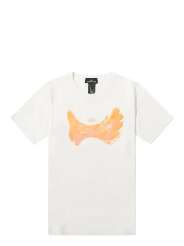 Stone Island Neo Floral Print T-shirt 'natural - White