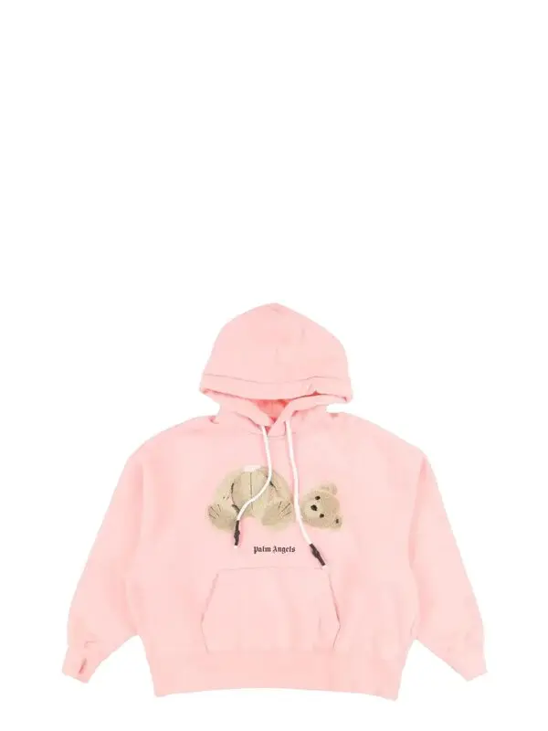 Palm Angels Broken Bear Cotton Hoodie - Pink