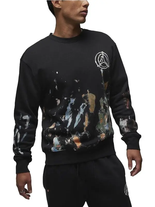 JORDAN Artist Series Jammie Holmes Fleece Crew-neck Sweatshirt - Black/multi-color