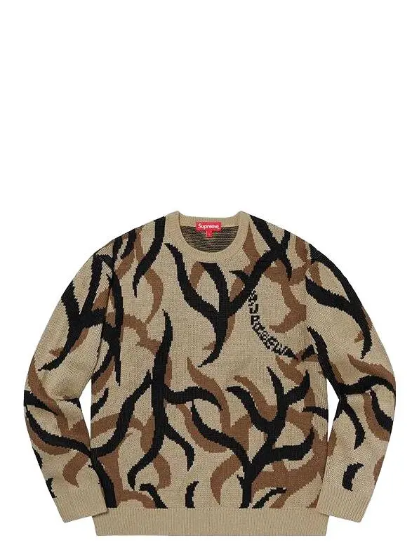 Supreme Tribal Camouflage Knit Sweater - Light Brown