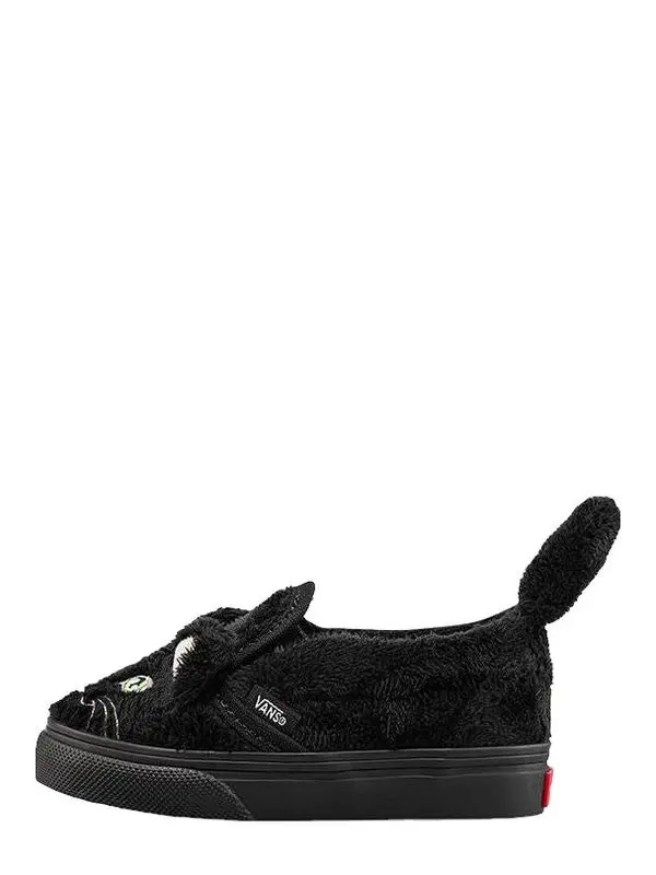 VANS Toddler Slip-on Velcro 'cat' Sneakers - Black