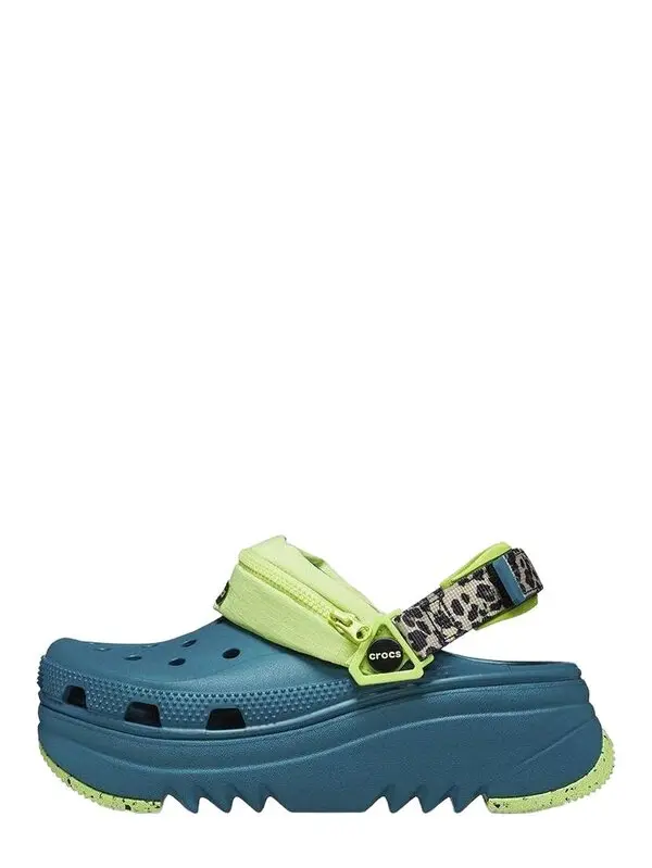 CROCS Hiker Xscape Animal Print Clog - Teal/pint Green