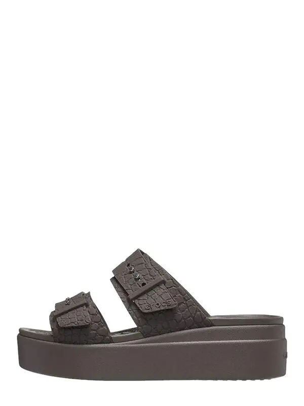 CROCS Brooklyn Platform Sandals With Adjustable Straps - Dark Brown
