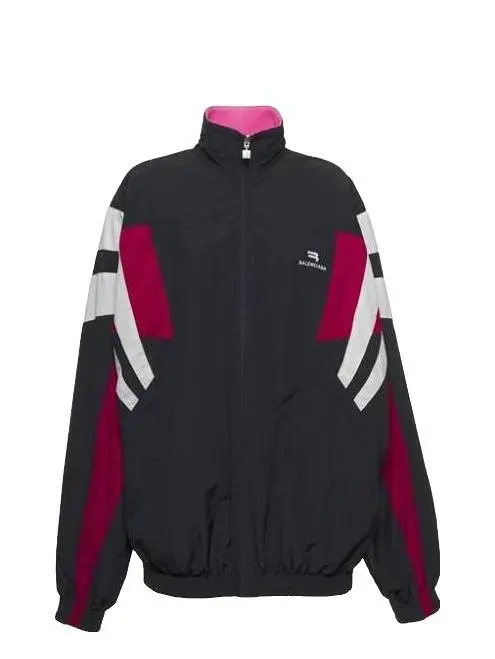 Balenciaga Sporty B Reversible Track Jacket - Black/red/white