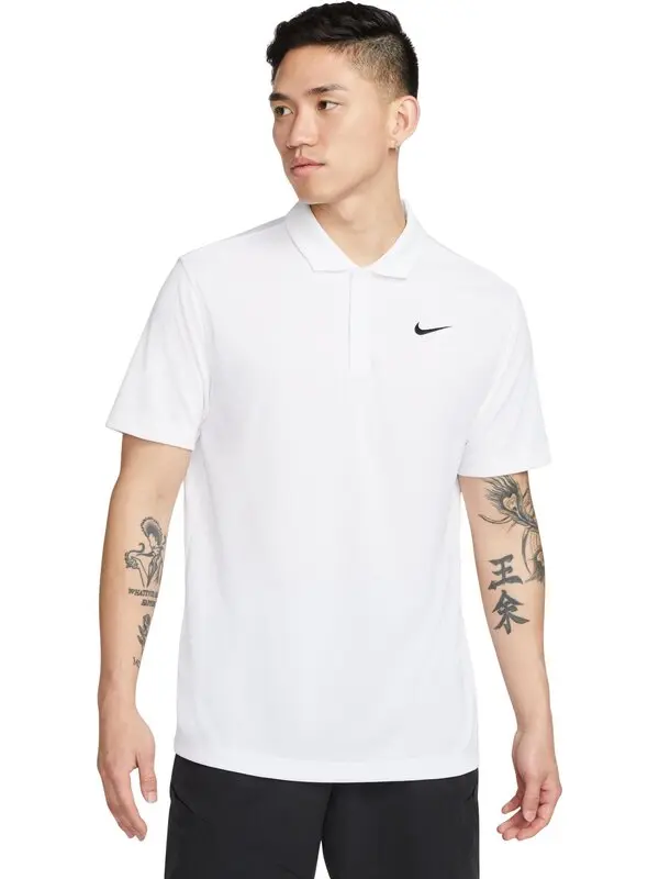 Nike Small Logo Solid Color Short Sleeve White Polo Shirt - Multi-color