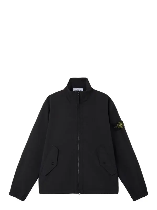 Stone Island Zip Up Jacket With Stand Collar - Black