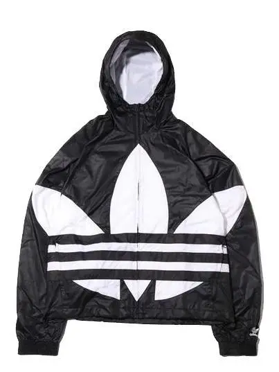 Adidas Originals Big Trefoil Windbreaker Jacket - Black
